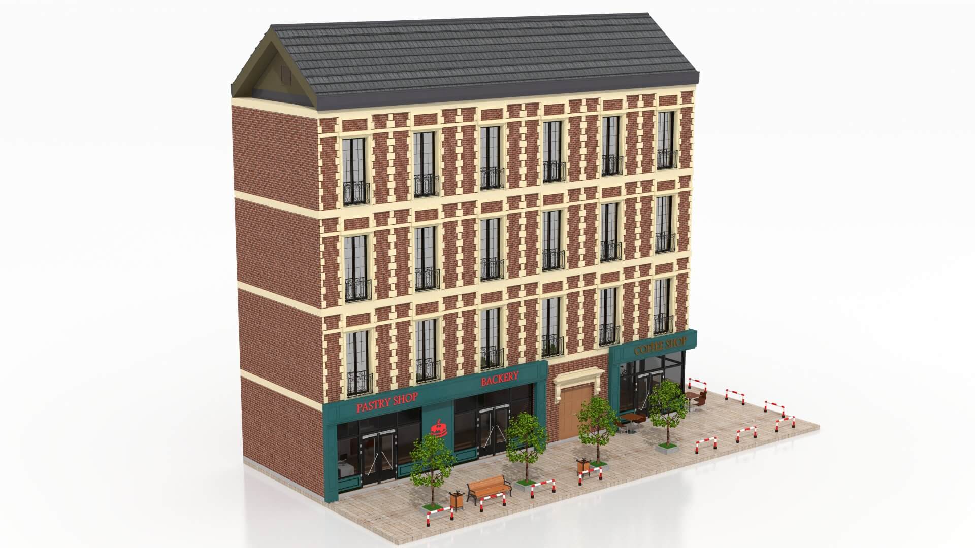 Parisian Residential Block - 3D Model by zyed