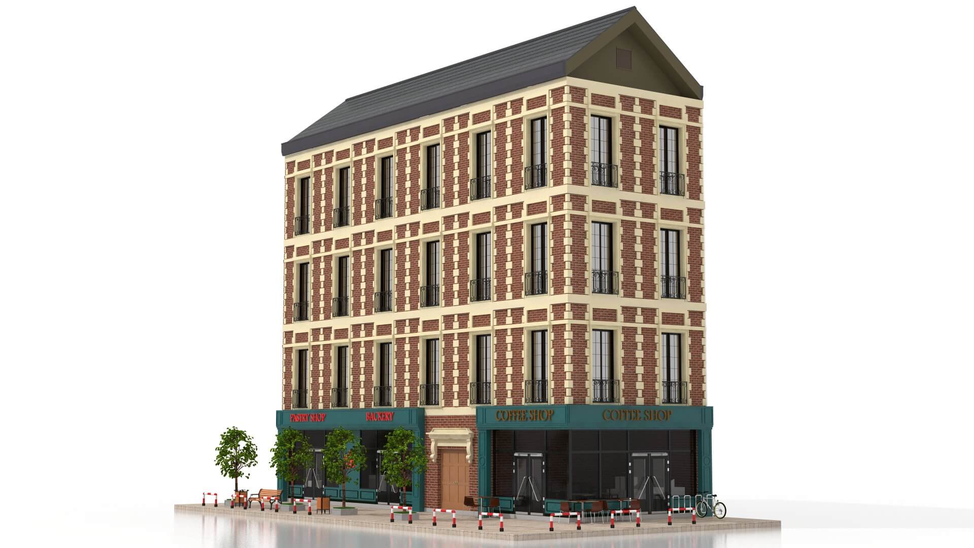 Parisian Residential Block - 3D Model by zyed