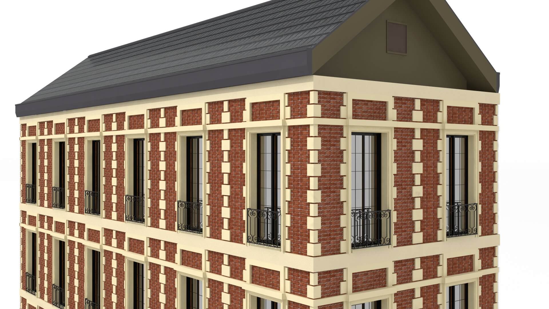 Parisian Residential Block - 3D Model by zyed