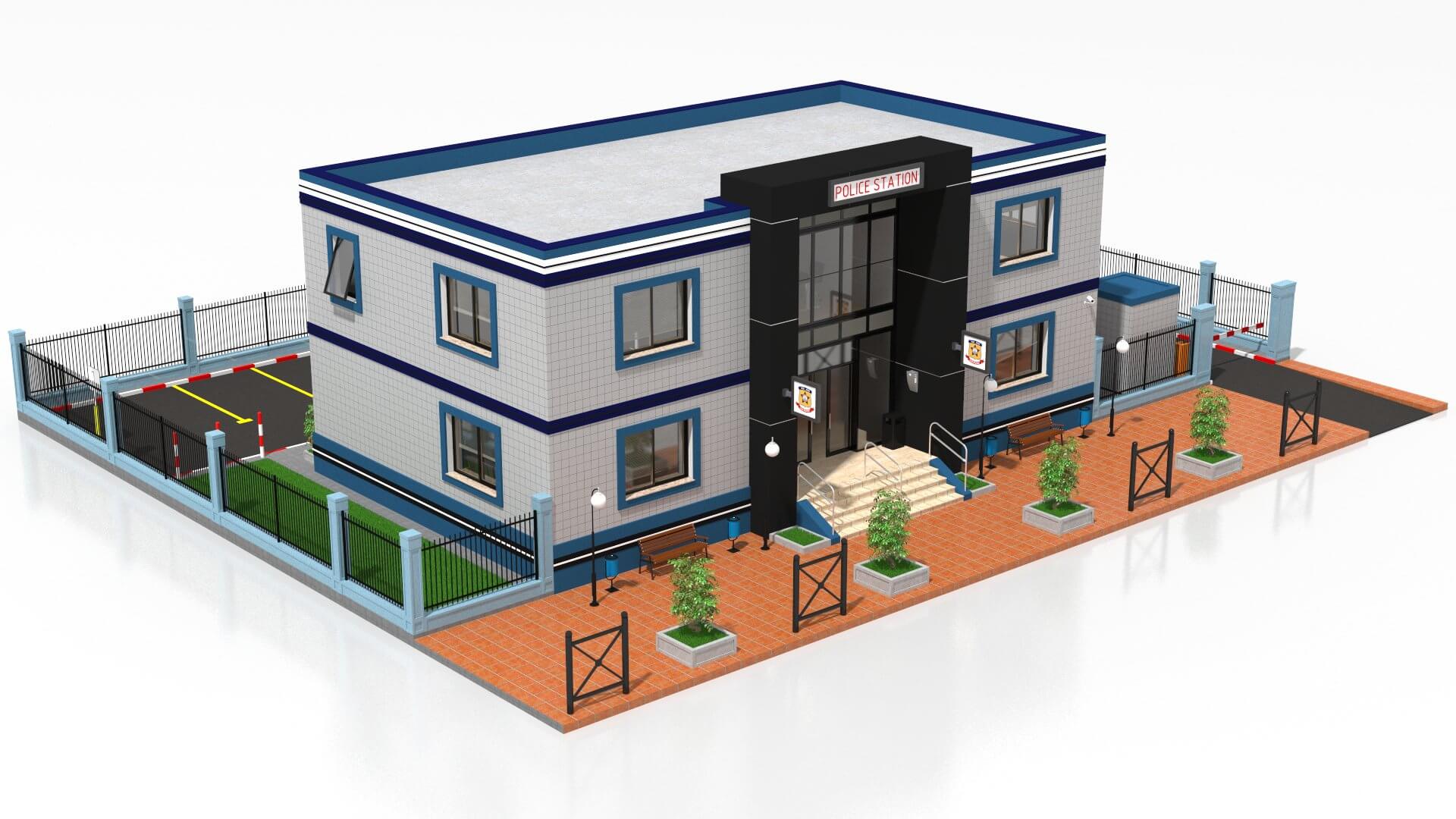 Police Station - 3D Model by zyed