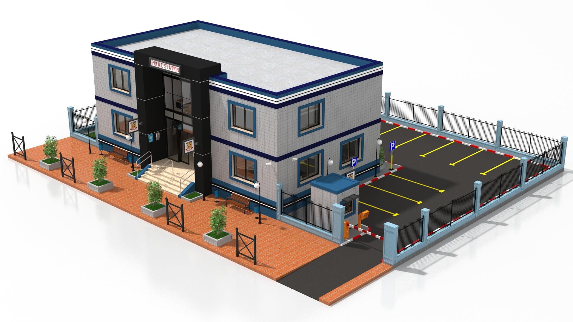Police Station - 3D Model by zyed