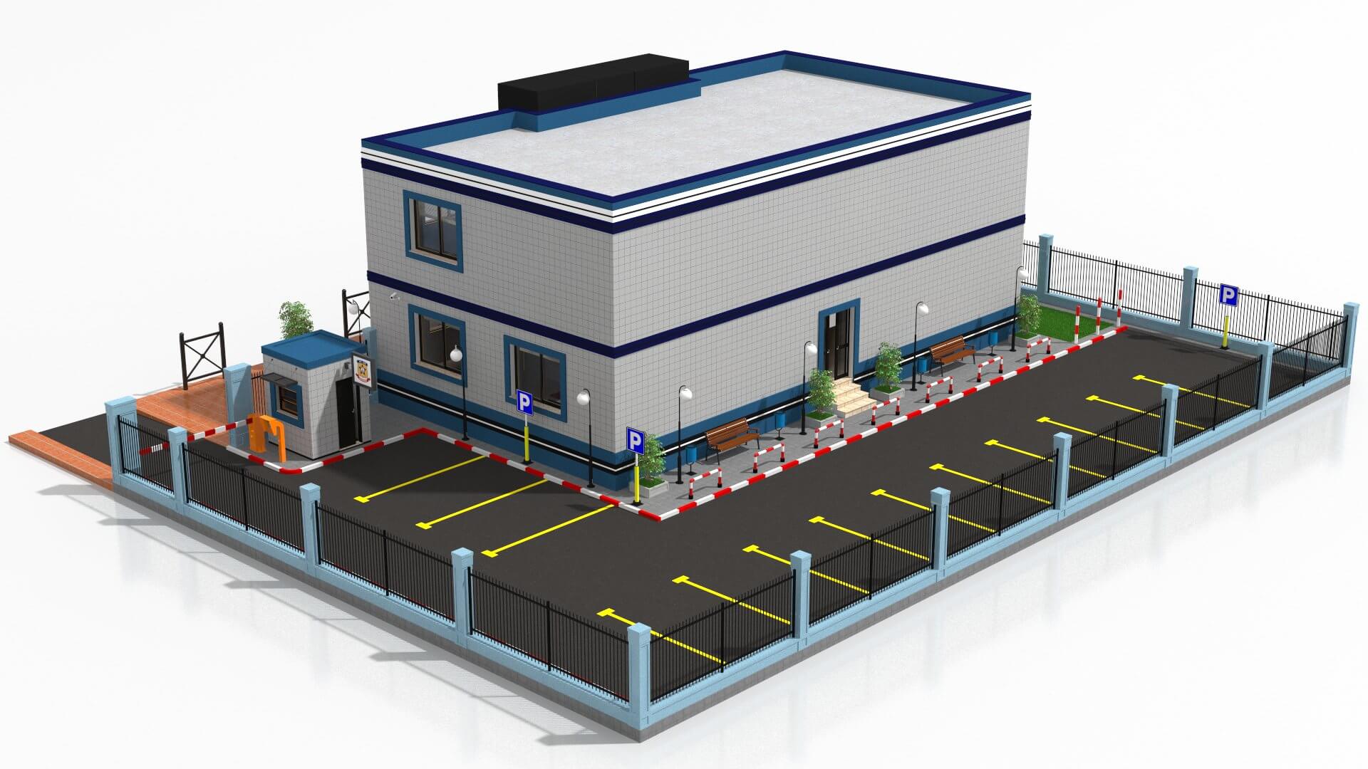 Police Station - 3D Model by zyed