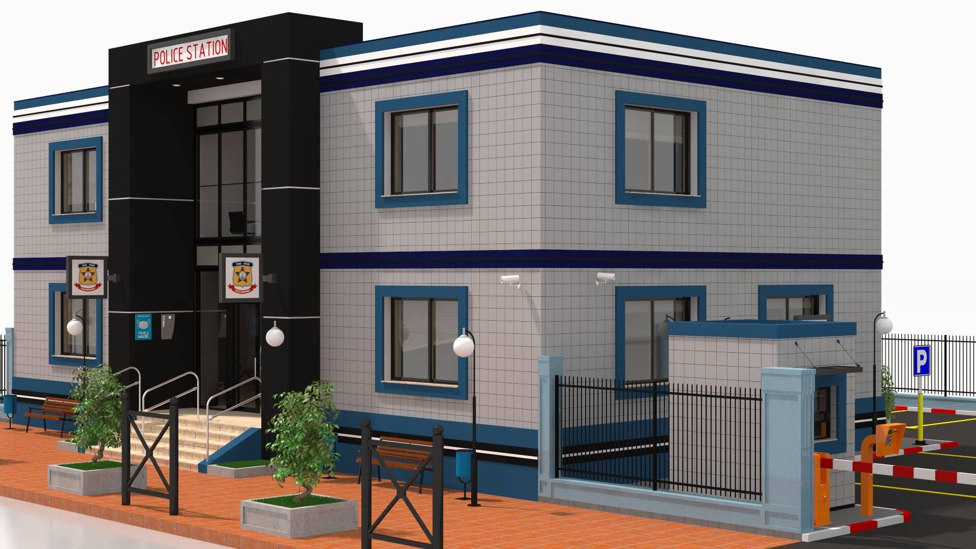 Police Station - 3D Model by zyed