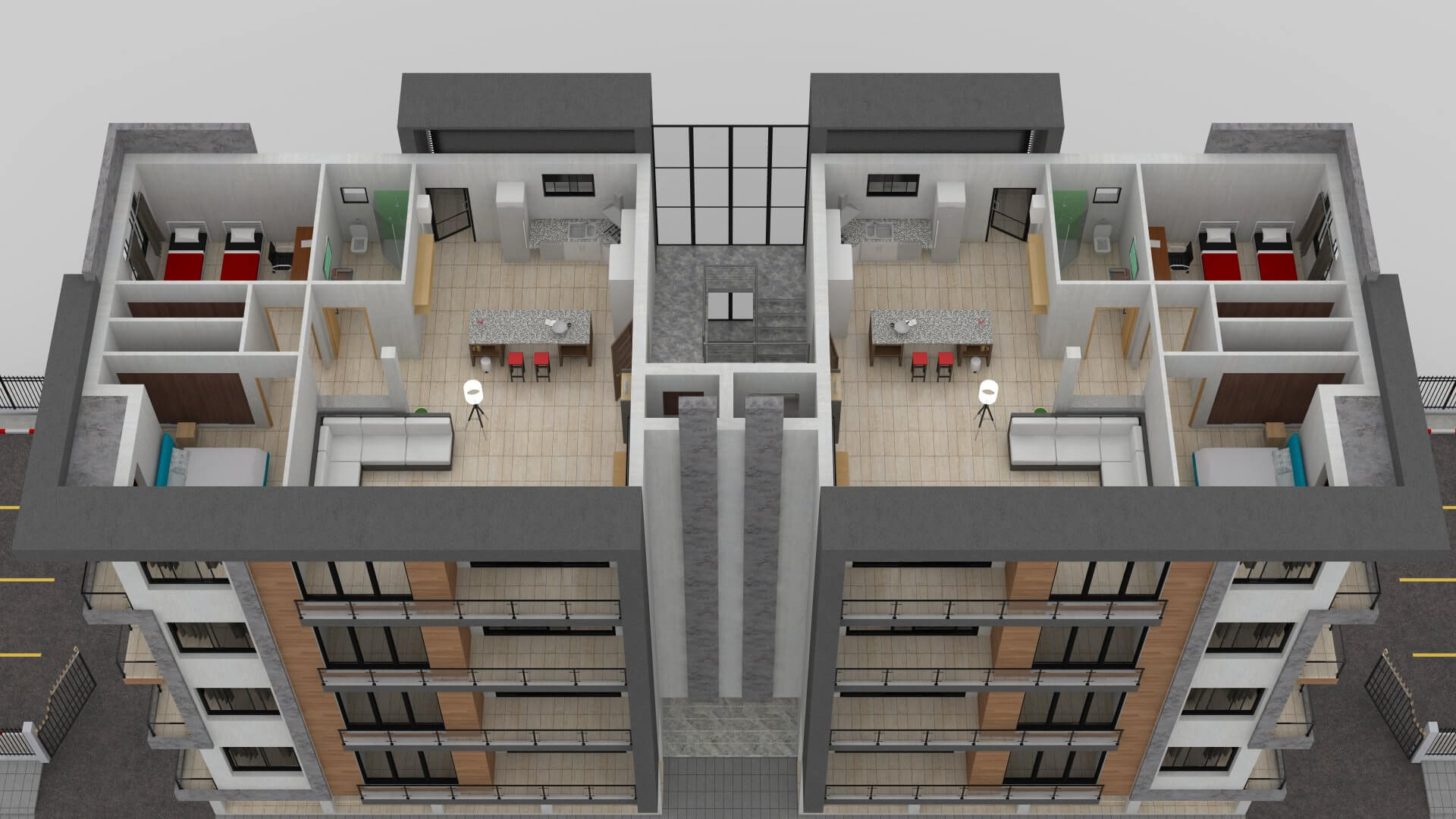 Residential Tenement Block - 3D Model by zyed