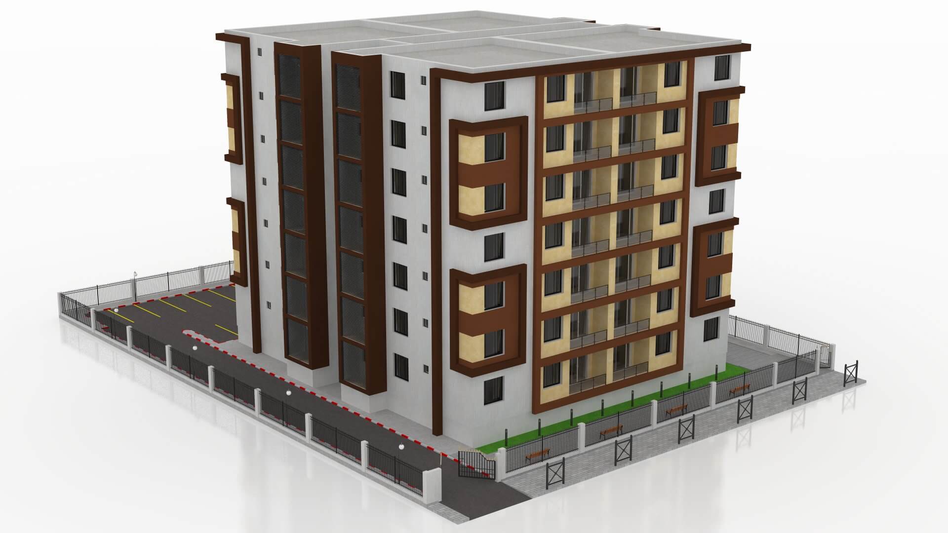 Residential Tenement Block - 3D Model by zyed