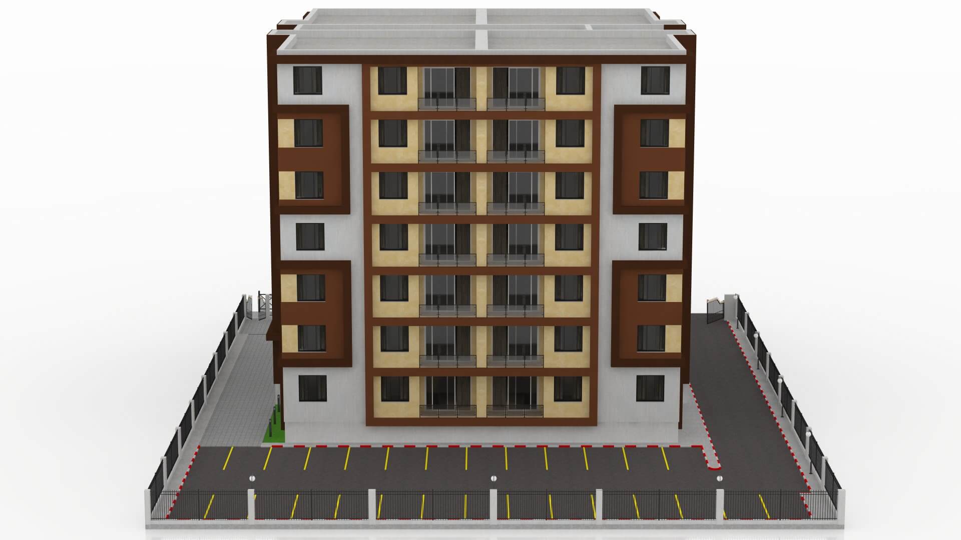 Residential Tenement Block - 3D Model by zyed