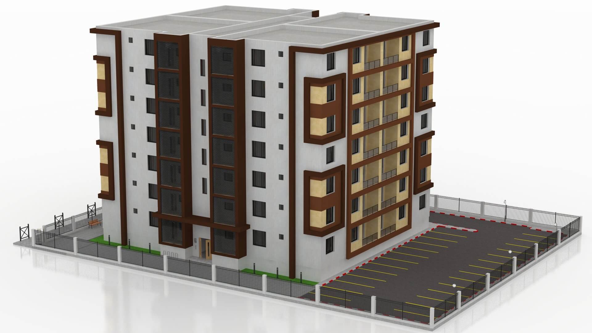 Residential Tenement Block - 3D Model by zyed