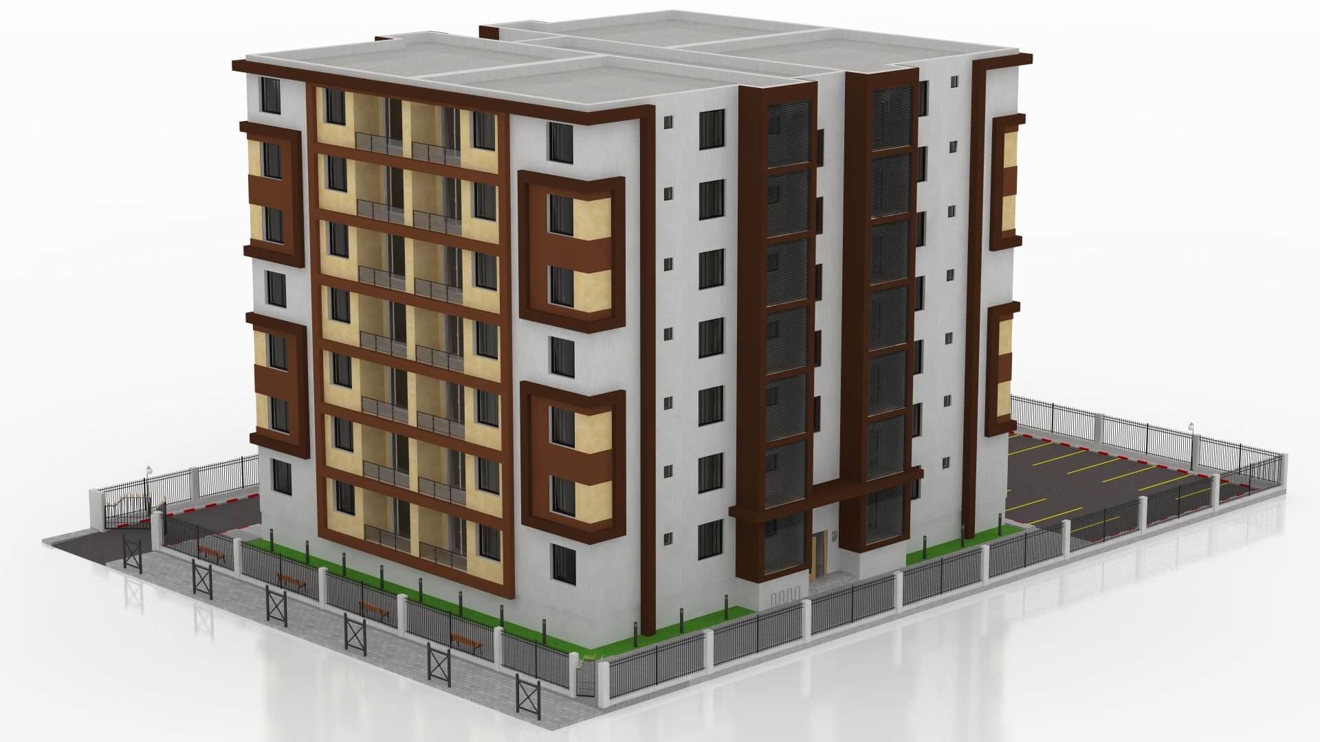 Residential Tenement Block - 3D Model by zyed