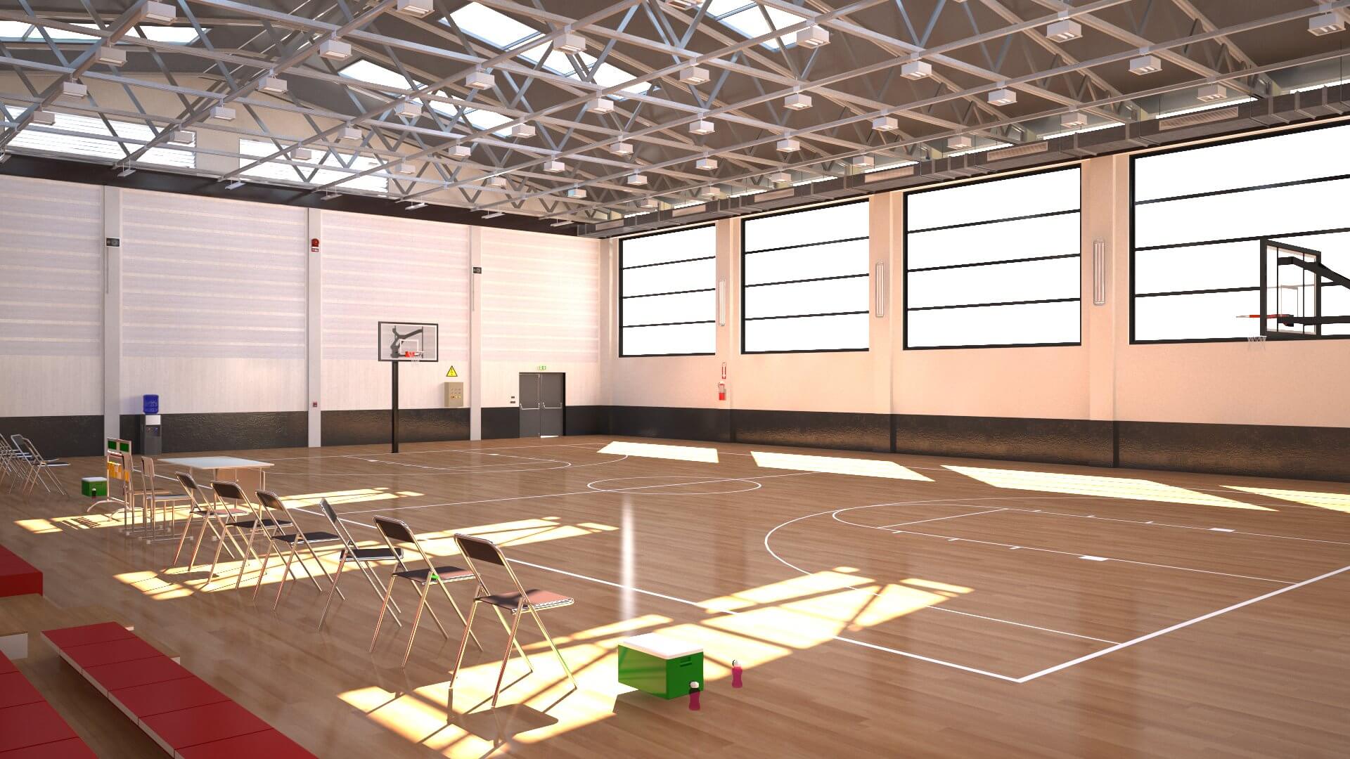 School Gymnasium - 3D Model by zyed