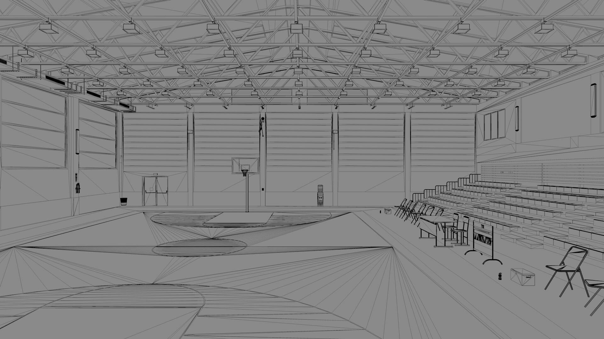 School Gymnasium - 3D Model by zyed