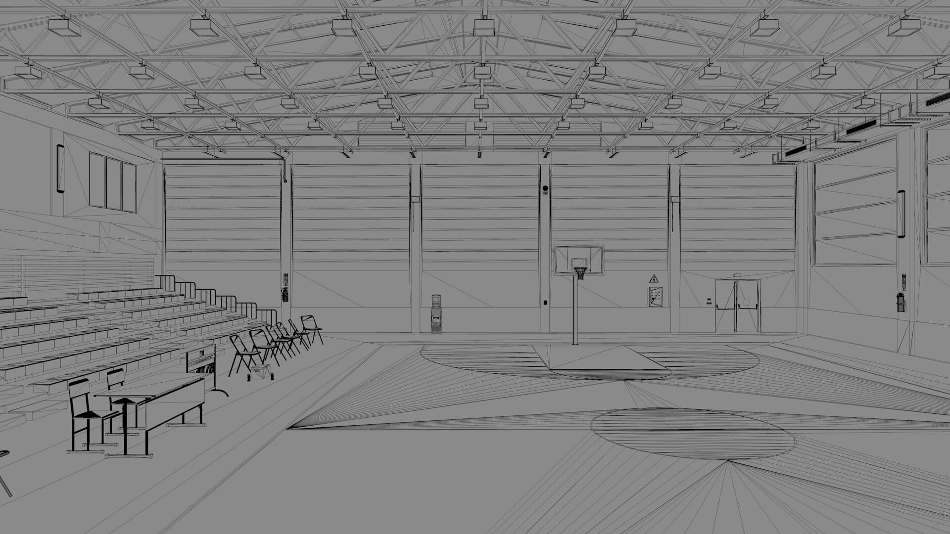 School Gymnasium - 3D Model by zyed