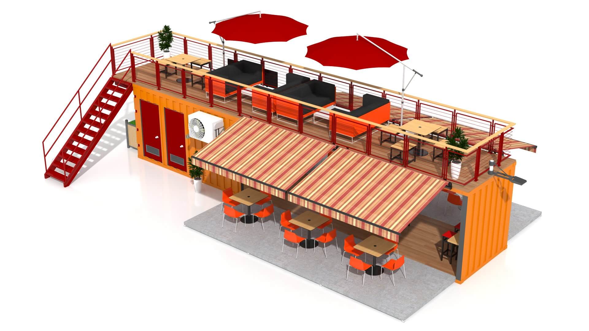 Shipping Container Fast Food - 3D Model by zyed