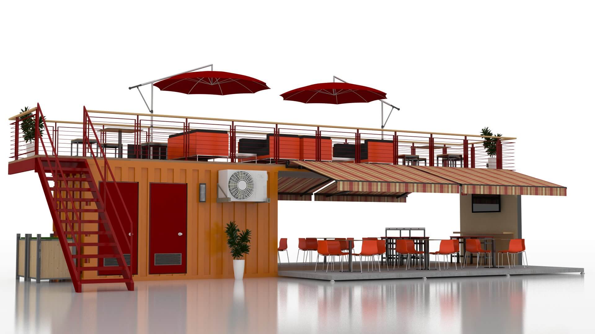 Shipping Container Fast Food - 3D Model by zyed