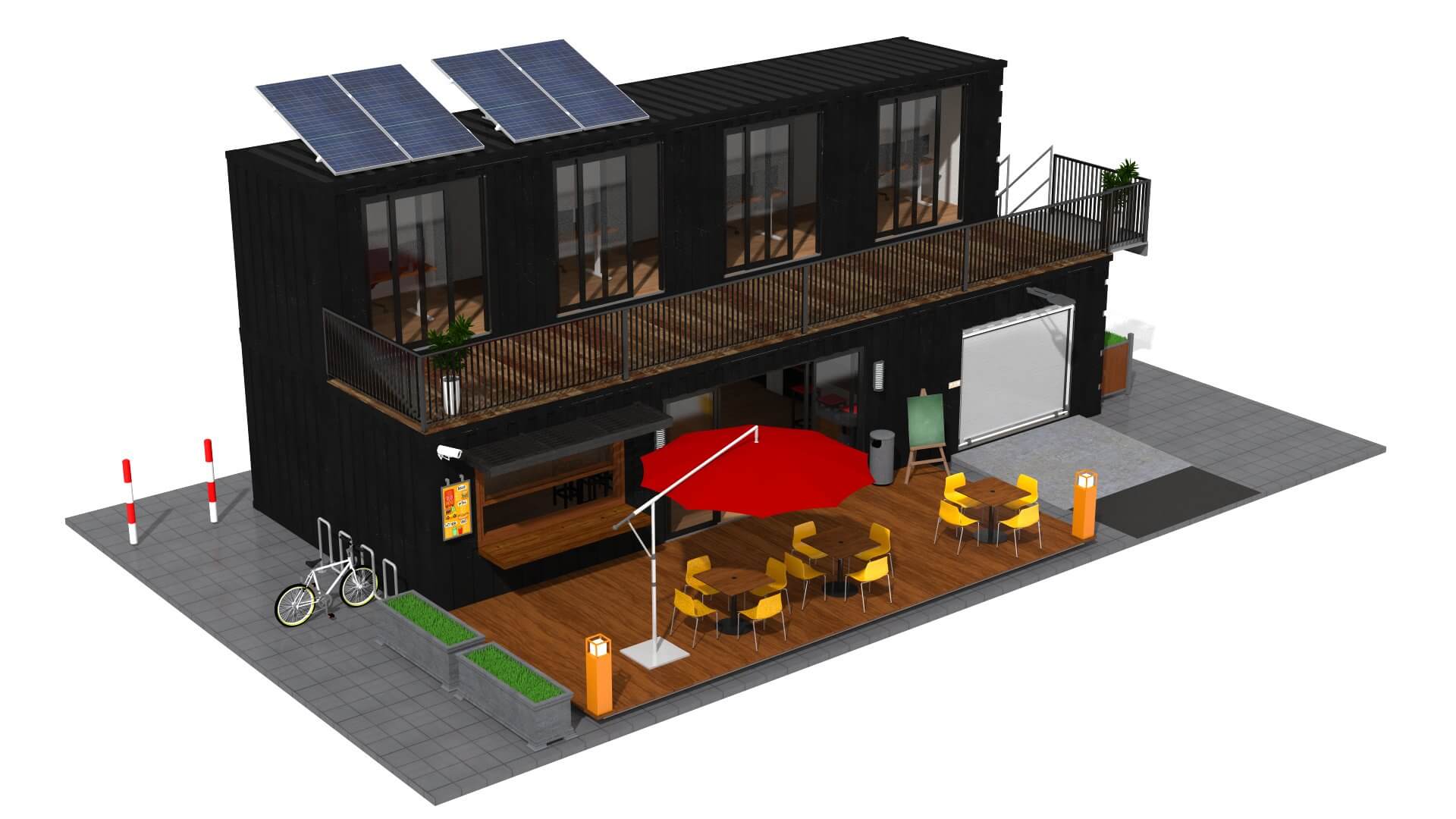 Shipping Containers Food Bank - 3D Model by zyed