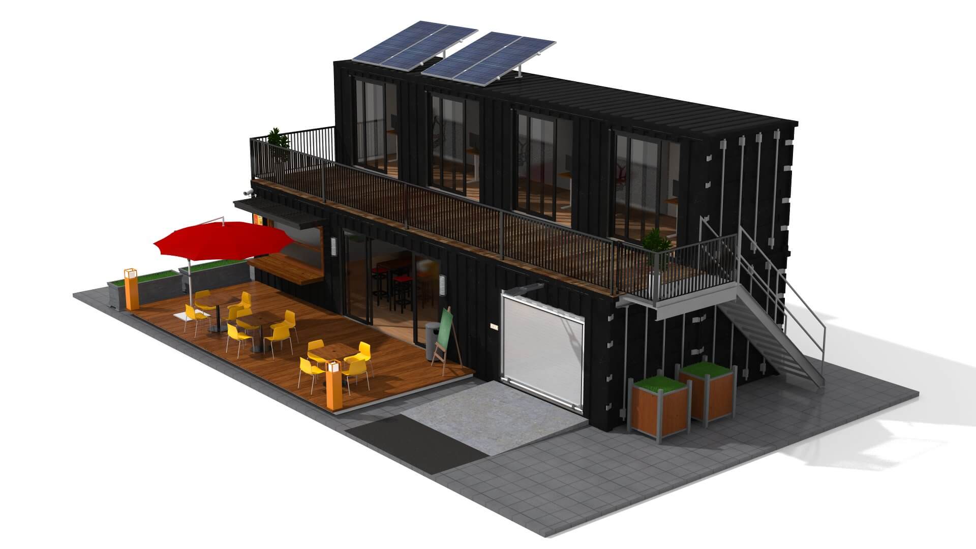 Shipping Containers Food Bank - 3D Model by zyed