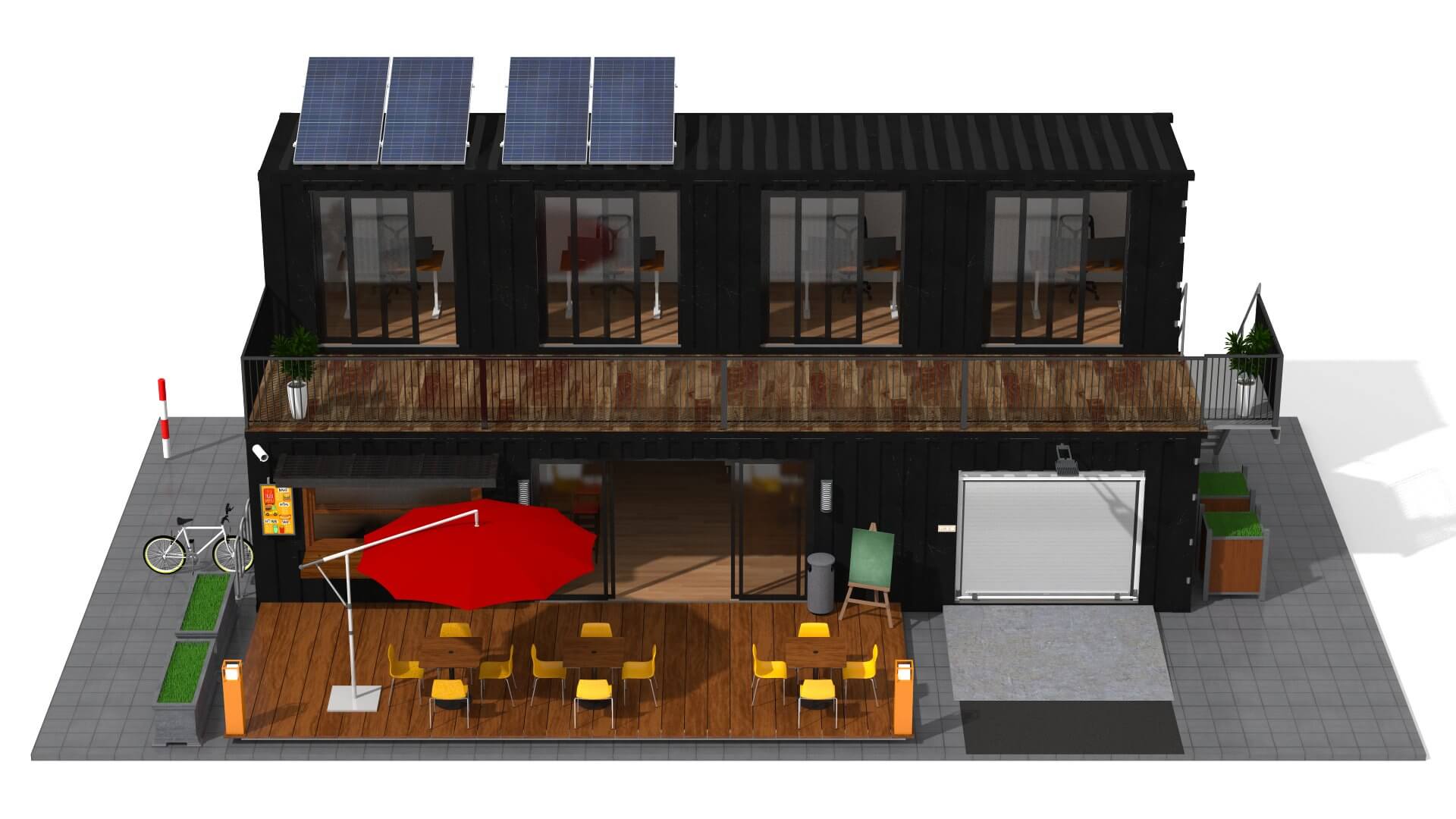 Shipping Containers Food Bank - 3D Model by zyed