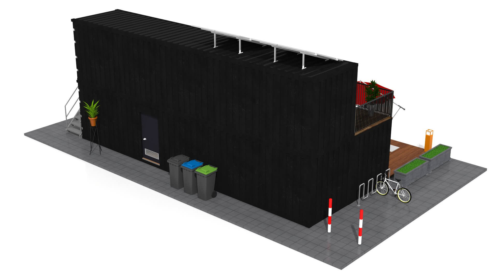 Shipping Containers Food Bank - 3D Model by zyed