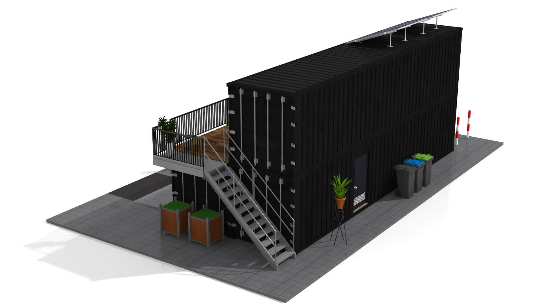 Shipping Containers Food Bank - 3D Model by zyed
