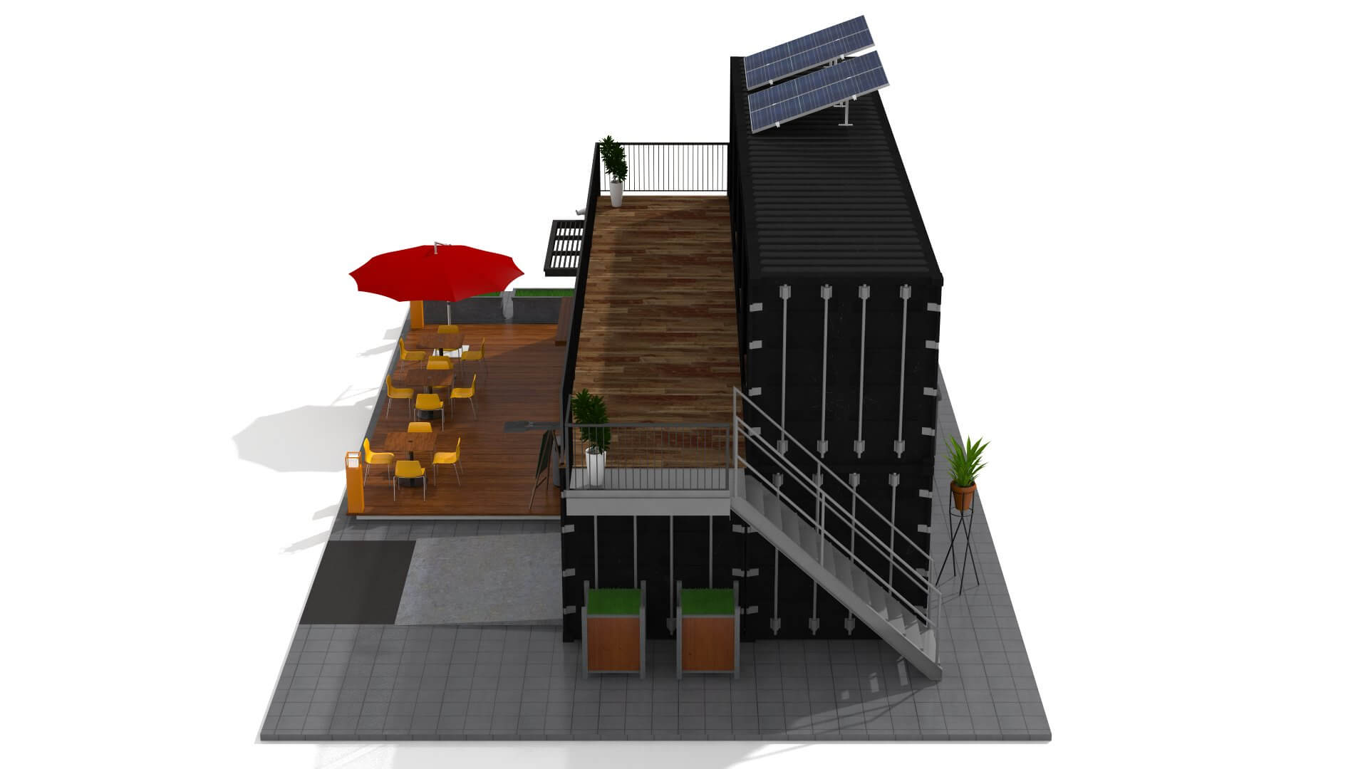 Shipping Containers Food Bank - 3D Model by zyed