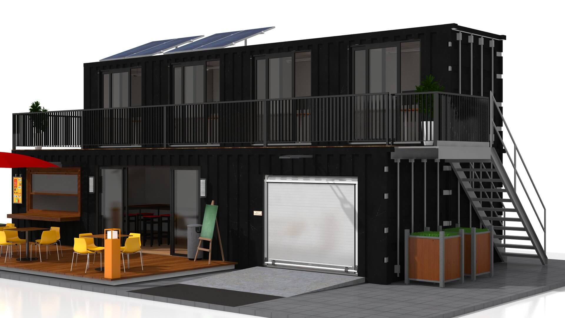 Shipping Containers Food Bank - 3D Model by zyed