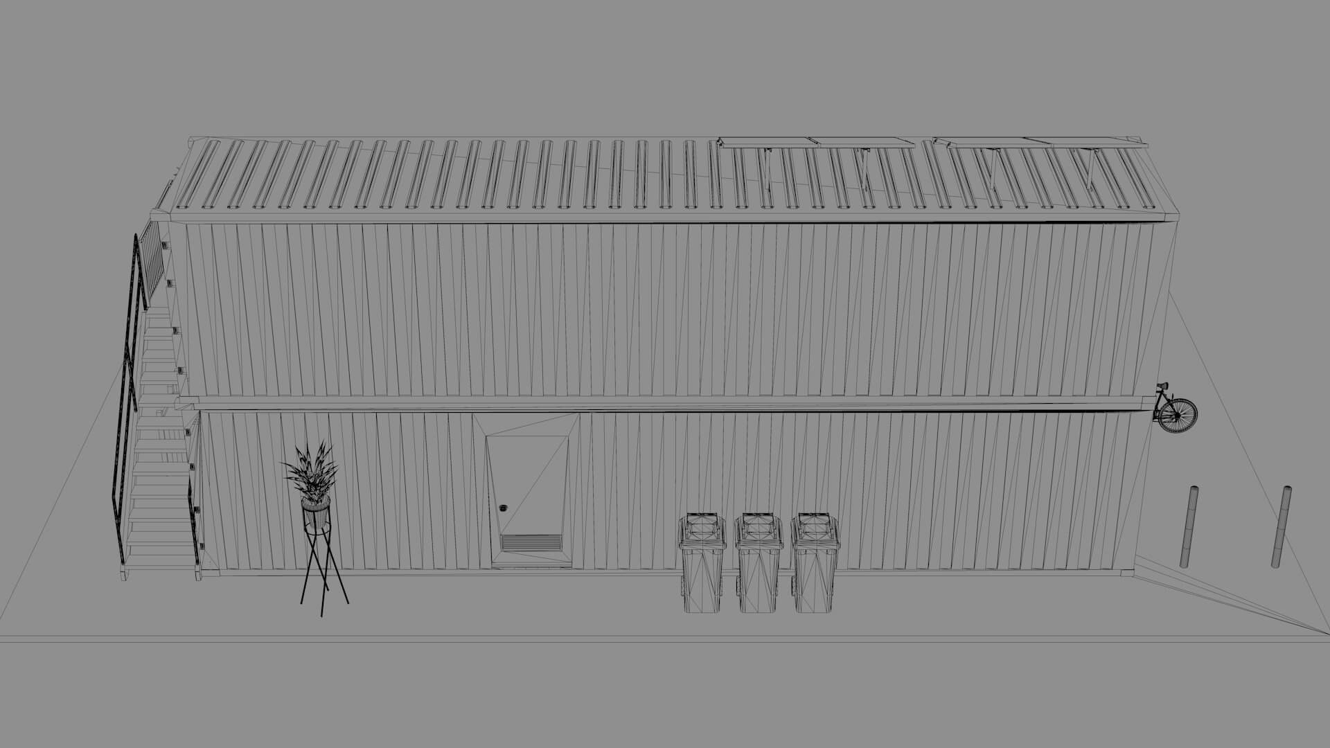 Shipping Containers Food Bank - 3D Model by zyed