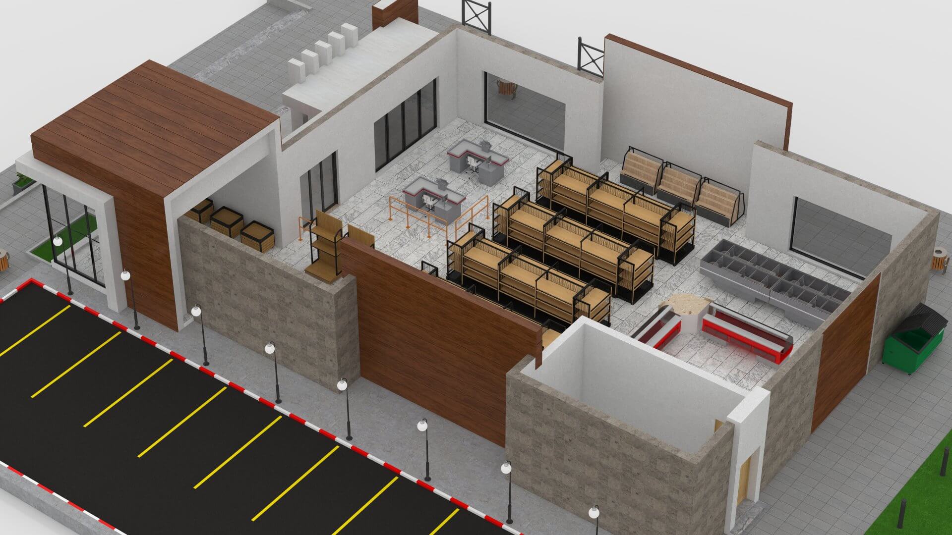 Supermarket Retail Store - 3D Model by zyed