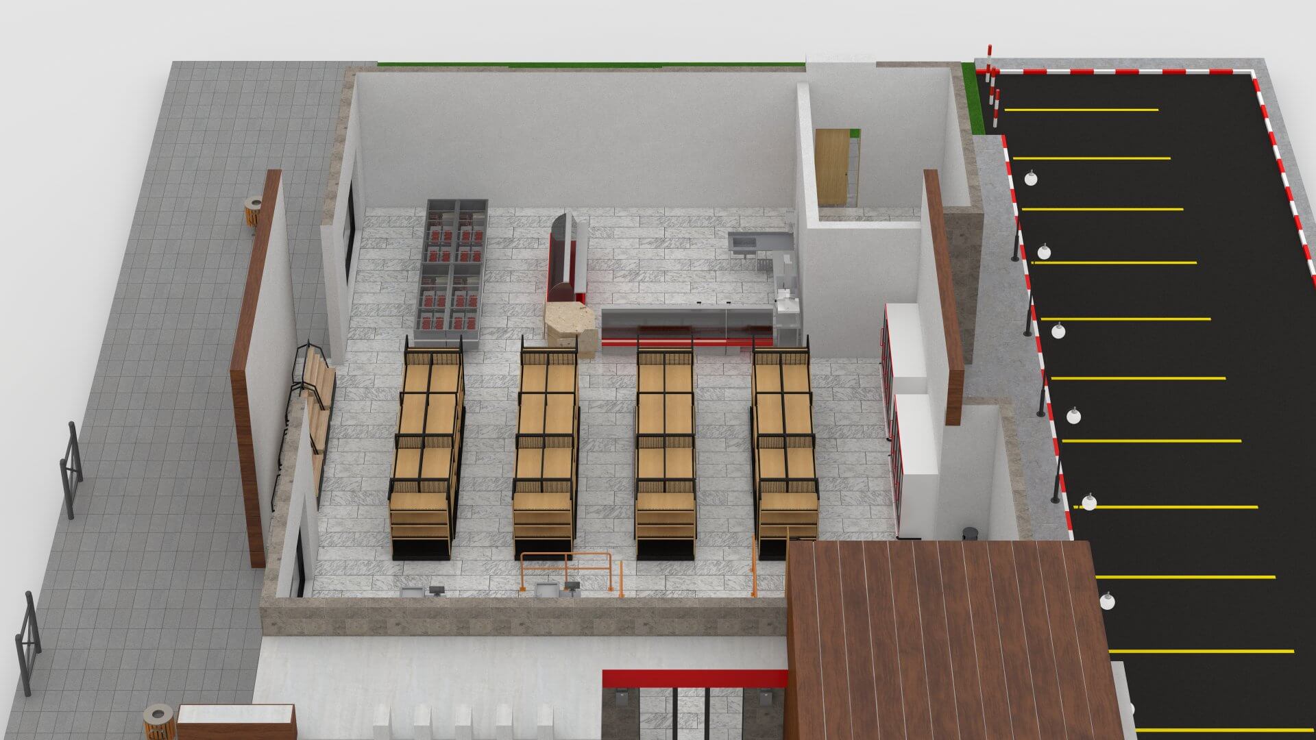 Supermarket Retail Store - 3D Model by zyed