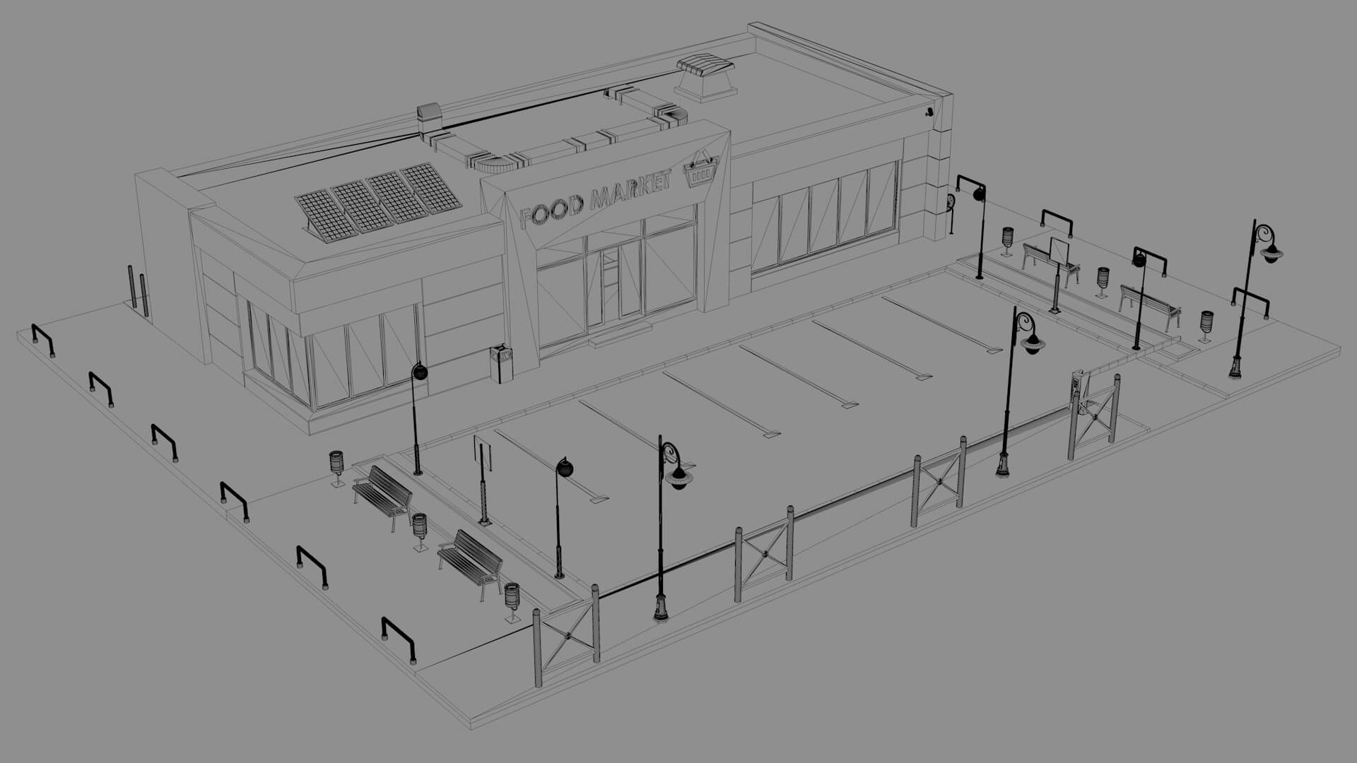 Supermarket Retail Store - 3D Model by zyed