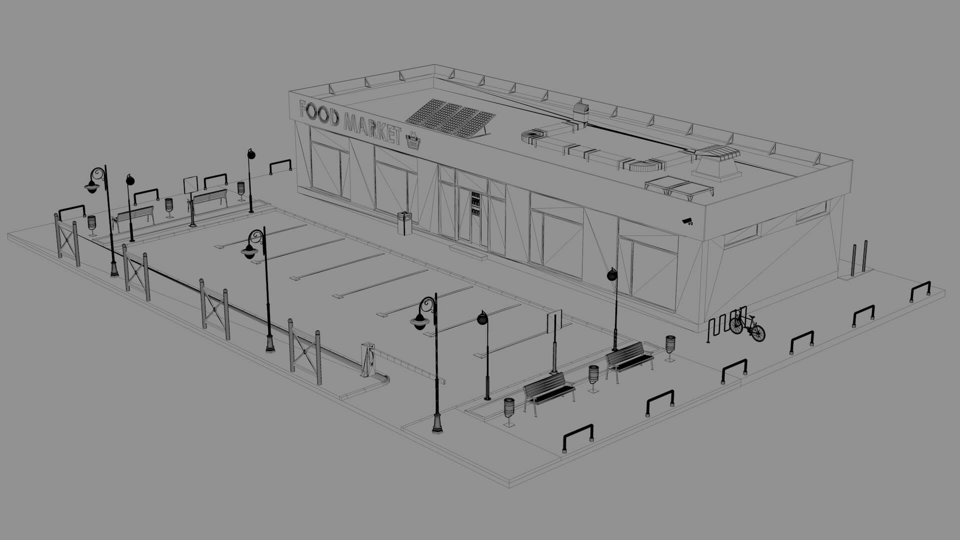 Supermarket Retail Store - 3D Model by zyed