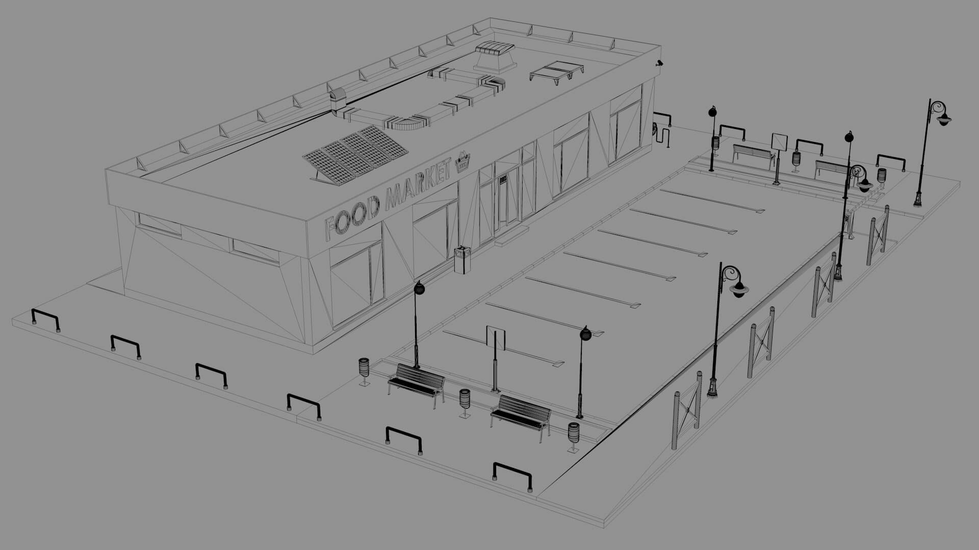Supermarket Retail Store - 3D Model by zyed