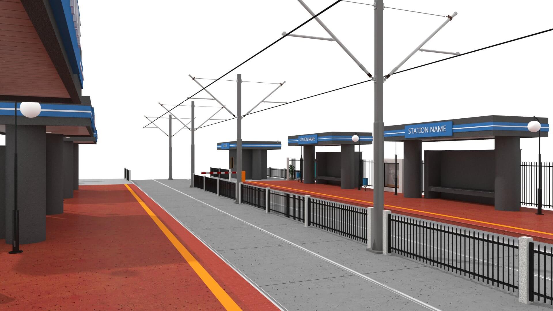 Tramway Station - 3D Model by zyed