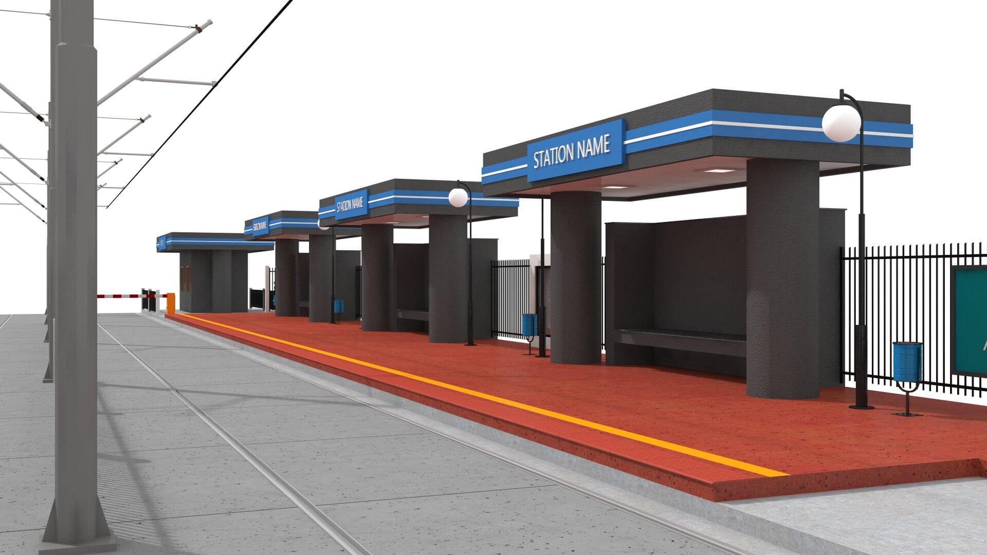 Tramway Station - 3D Model by zyed