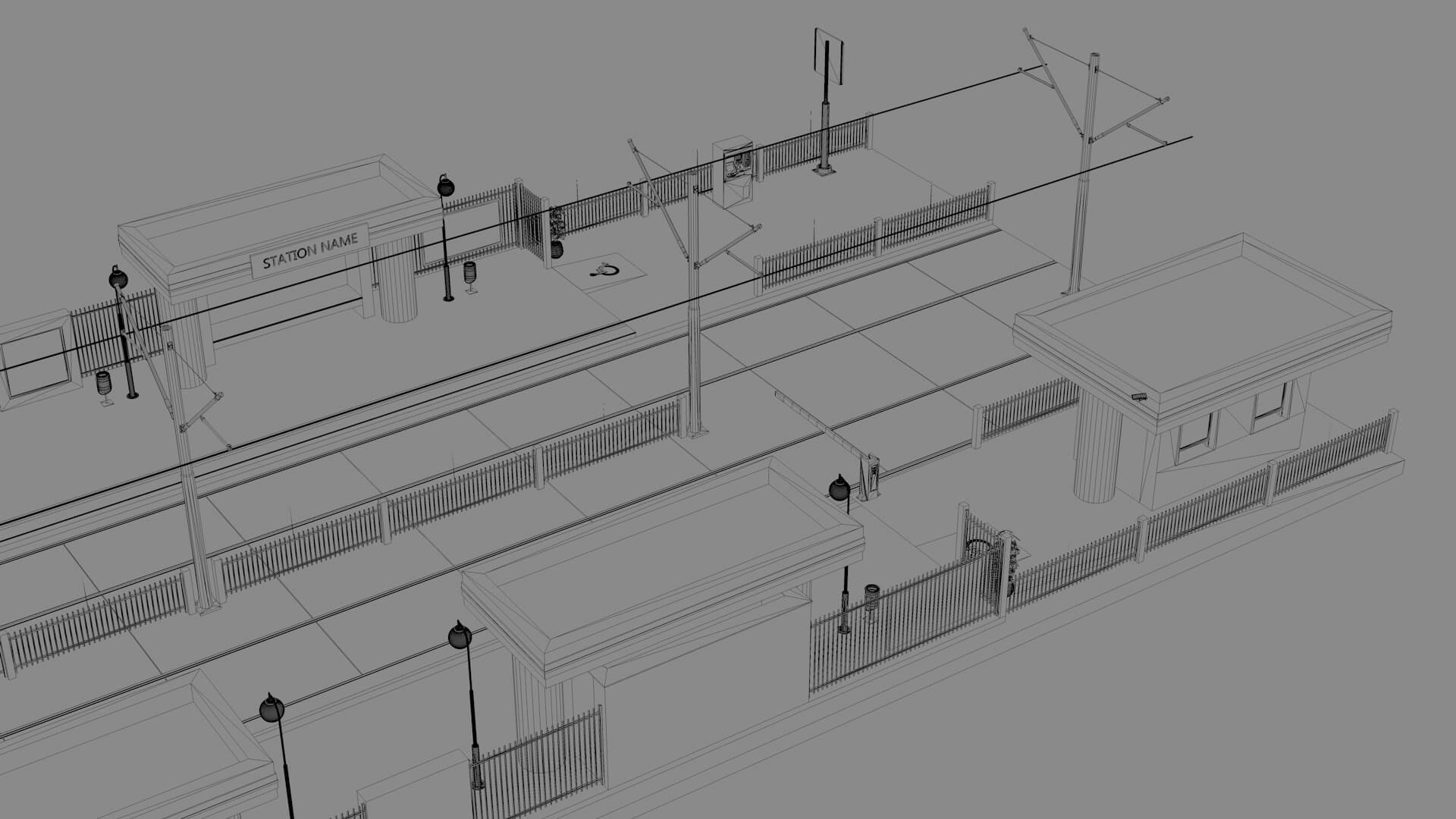 Tramway Station - 3D Model by zyed