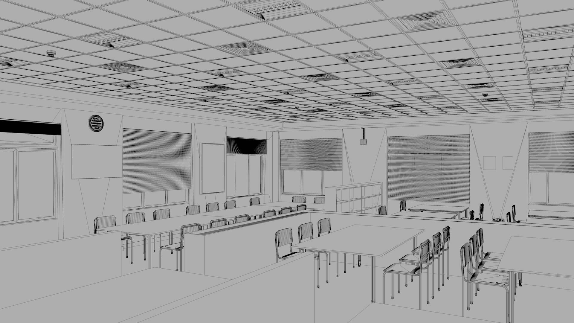 University Study Room - 3D Model by zyed