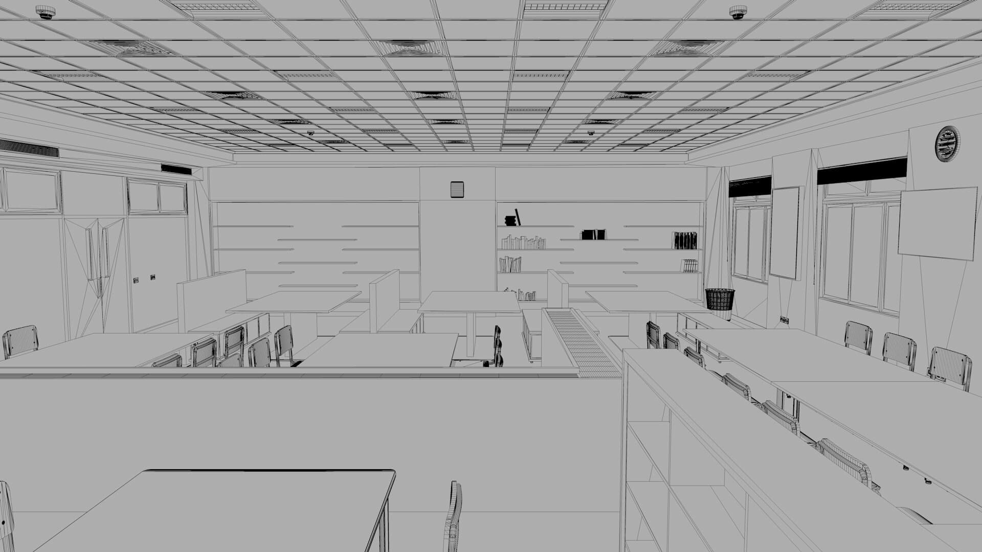 University Study Room - 3D Model by zyed