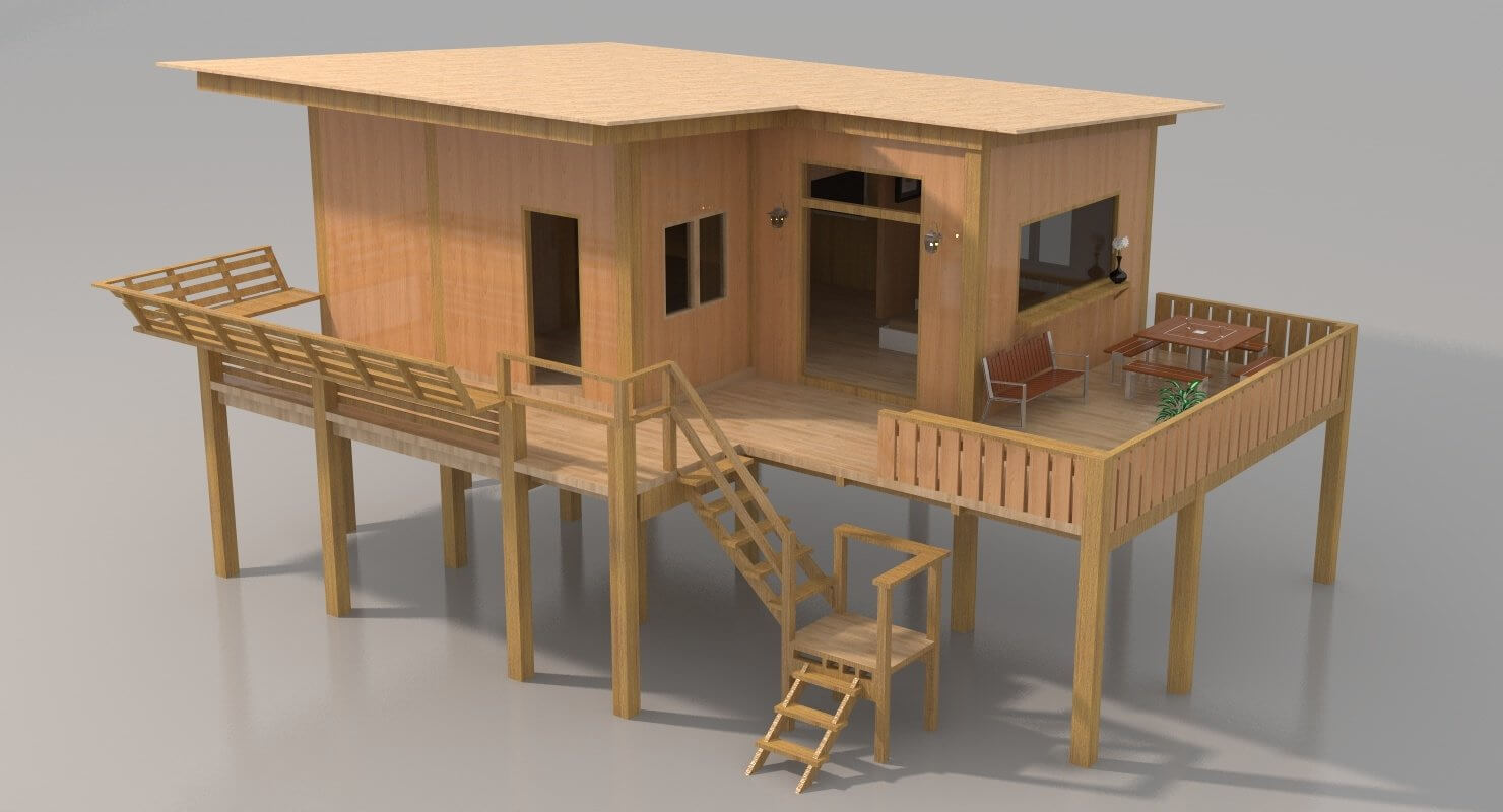 Wood Cabin - 3D Model by zyed