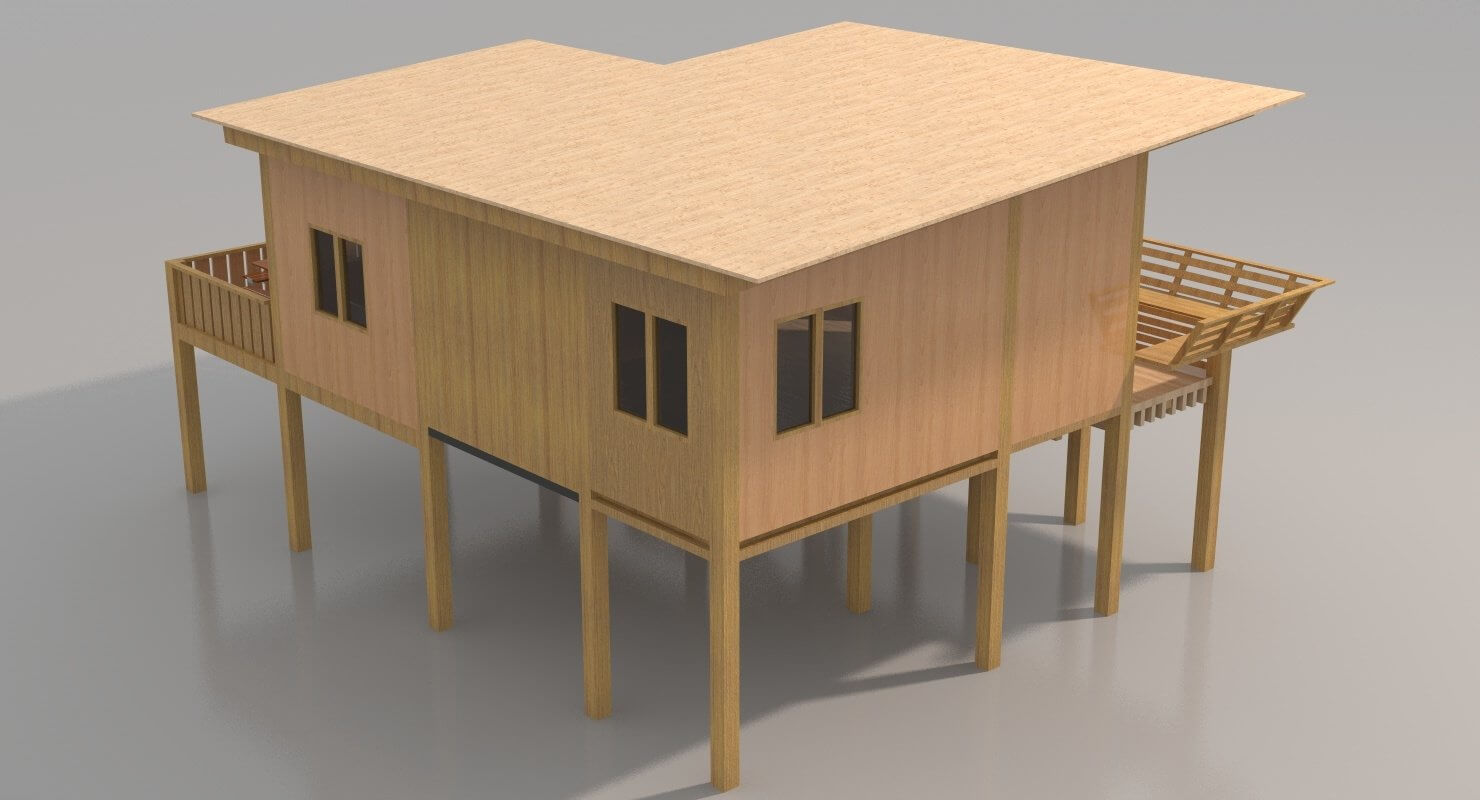 Wood Cabin - 3D Model by zyed