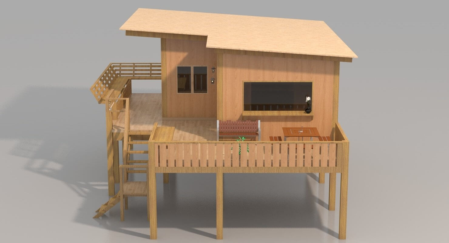 Wood Cabin - 3D Model by zyed