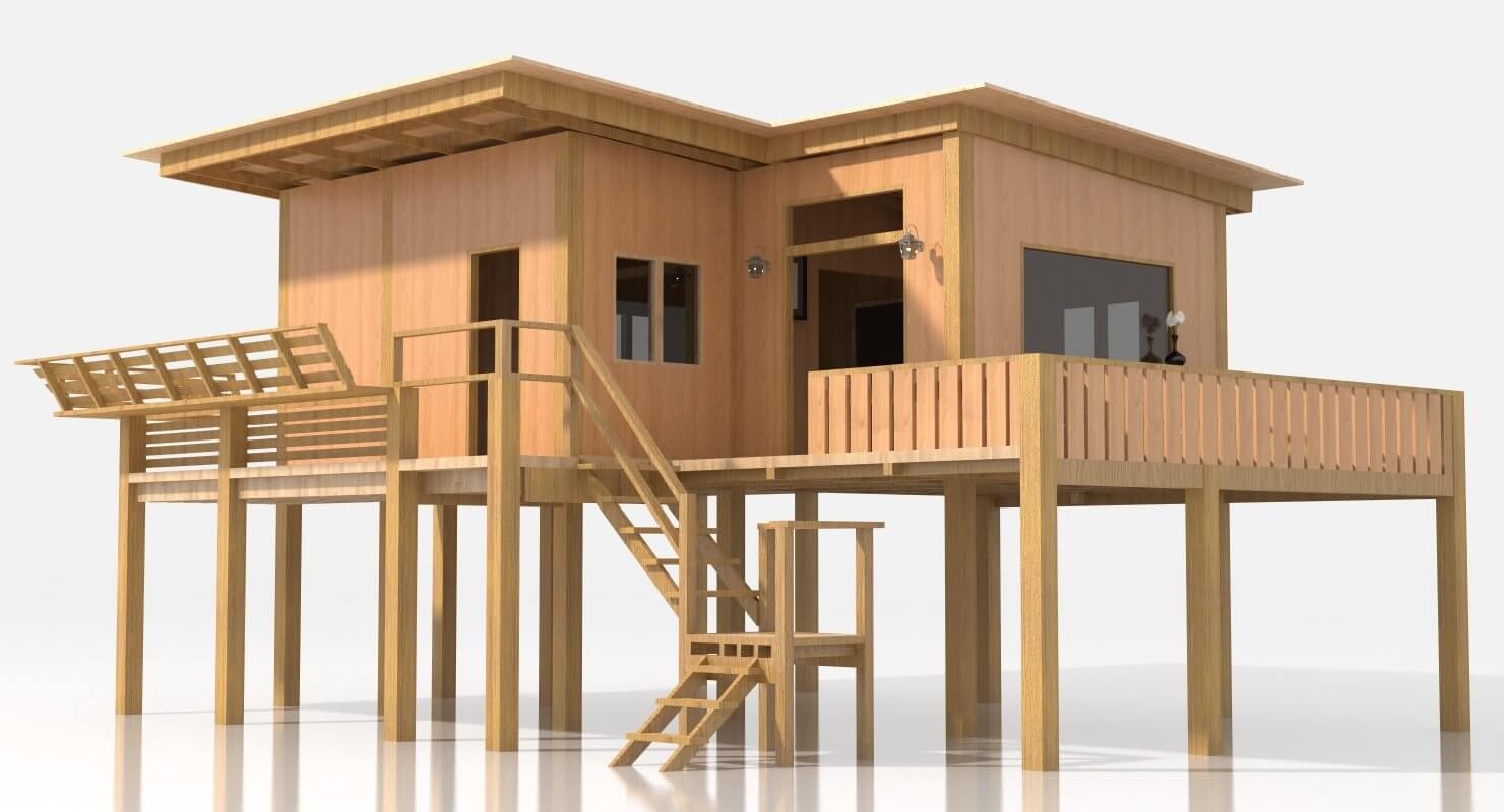 Wood Cabin - 3D Model by zyed