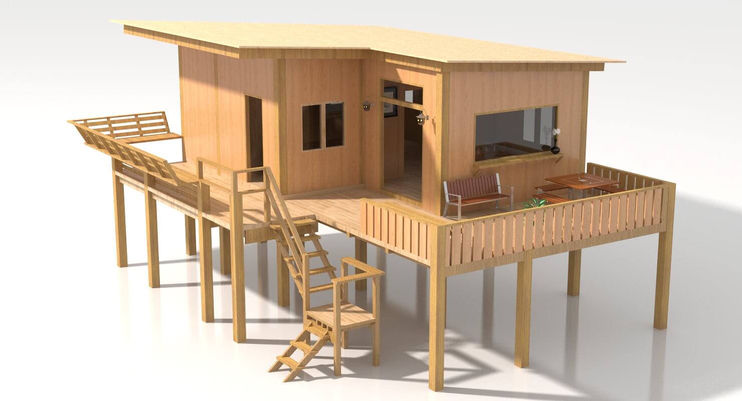 Wood Cabin - 3D Model by zyed