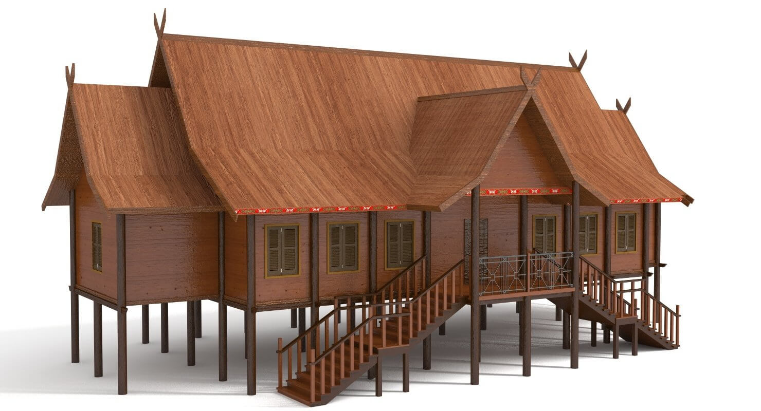 Wood House - 3D Model by zyed