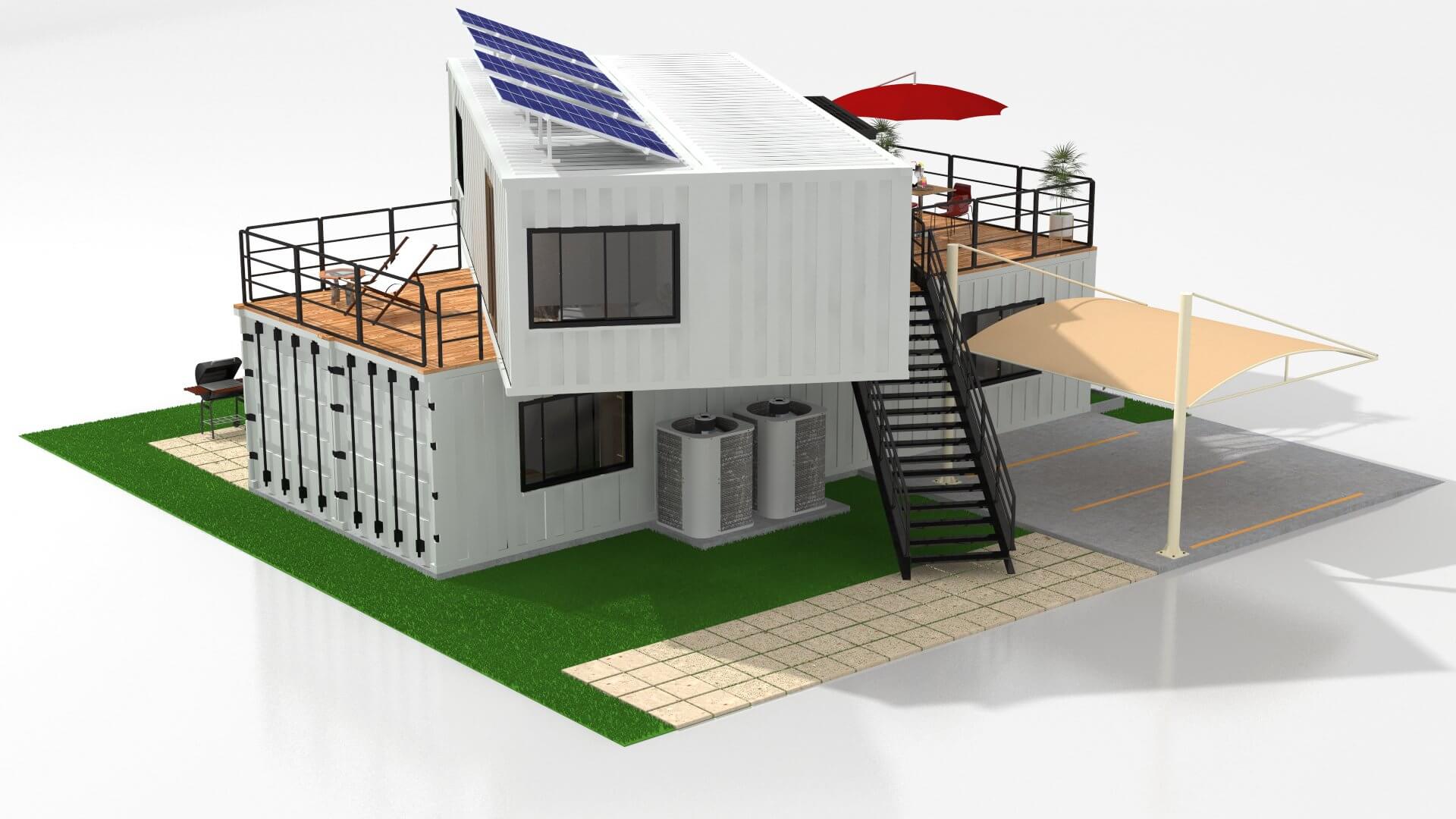 40ft Container Houses - 3D Model by zyed