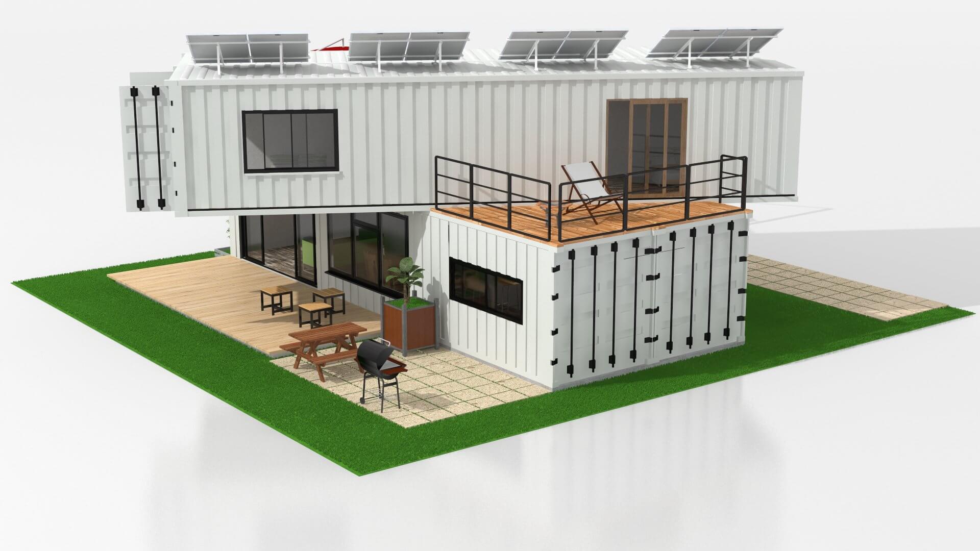 40ft Container Houses - 3D Model by zyed