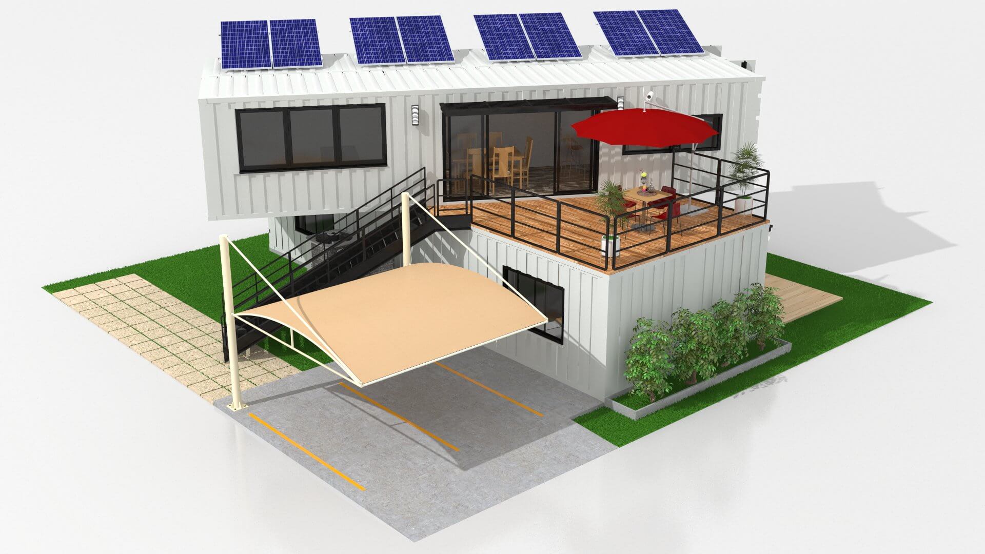 40ft Container Houses - 3D Model by zyed