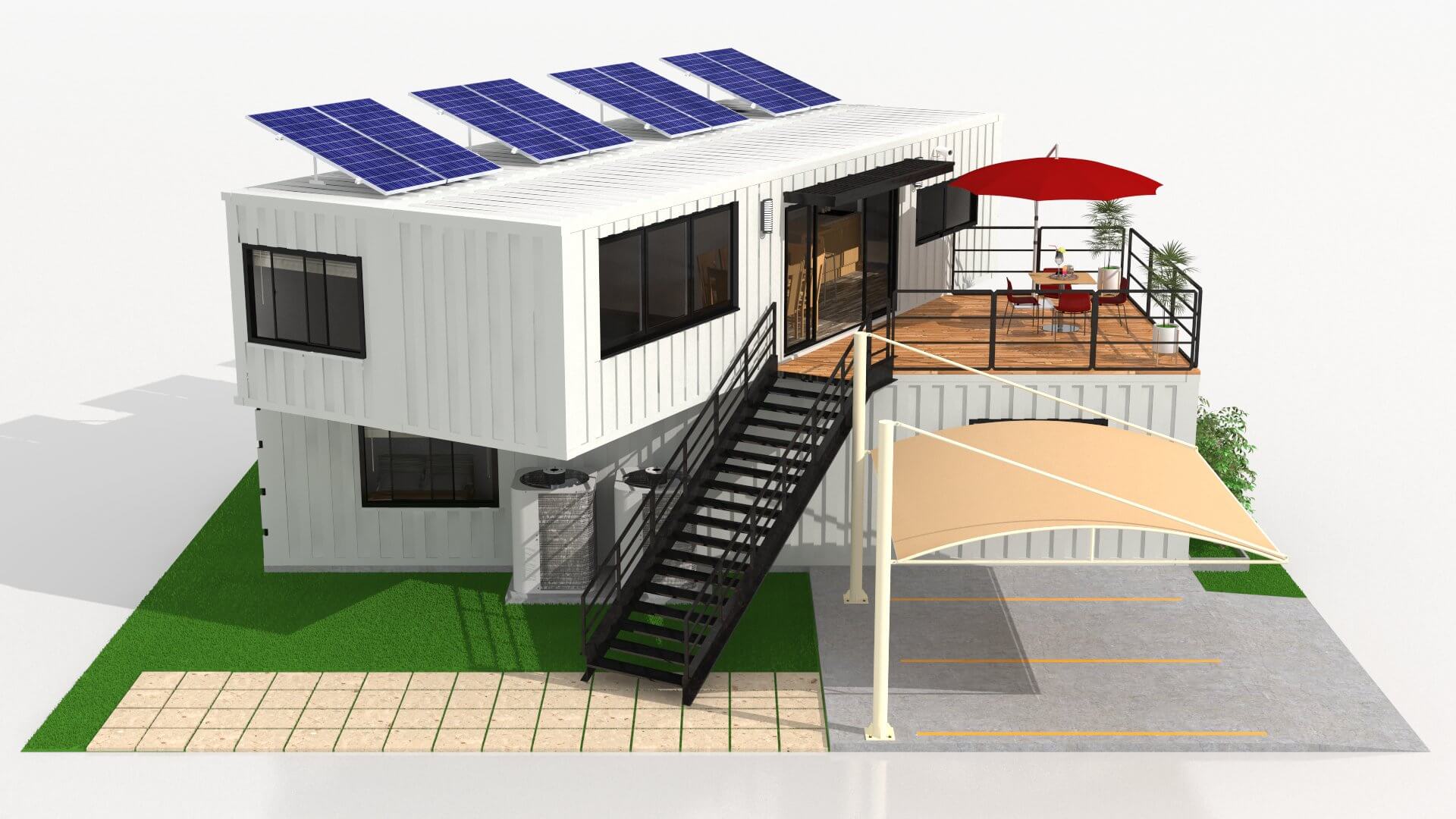 40ft Container Houses - 3D Model by zyed