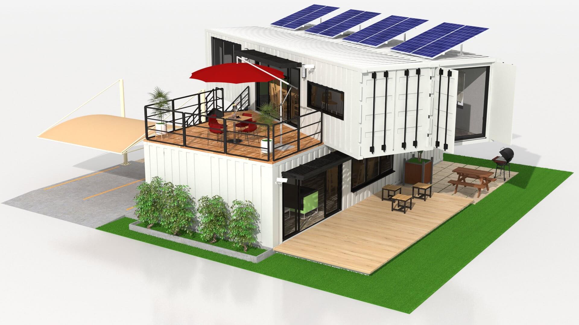 40ft Container Houses - 3D Model by zyed